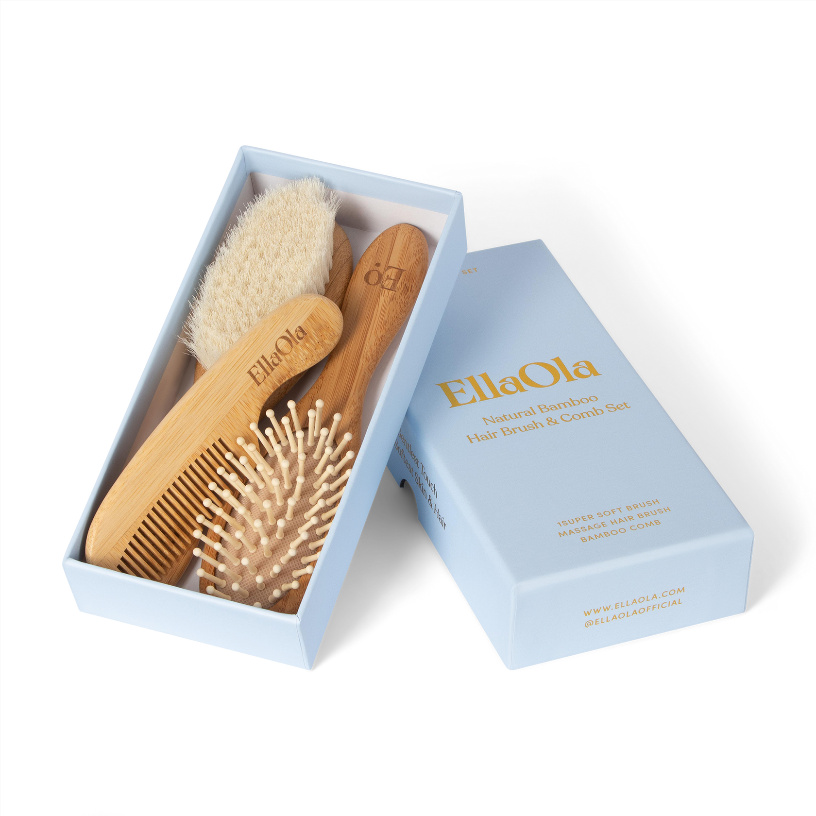 3-Piece Bamboo Brush & Comb Set – Lalo